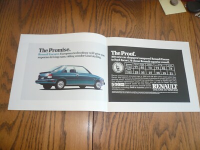 1986 Renault Encore Car Dealer Print AD - Comparison to Ford Escort ...