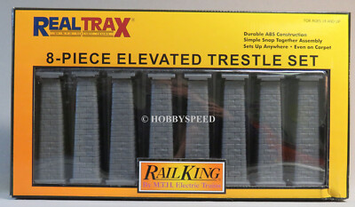 MTH RAILKING 8 PIECE ELEVATED TRESTLE SET FOR REALTRAX O GAUGE 40-1136 ...