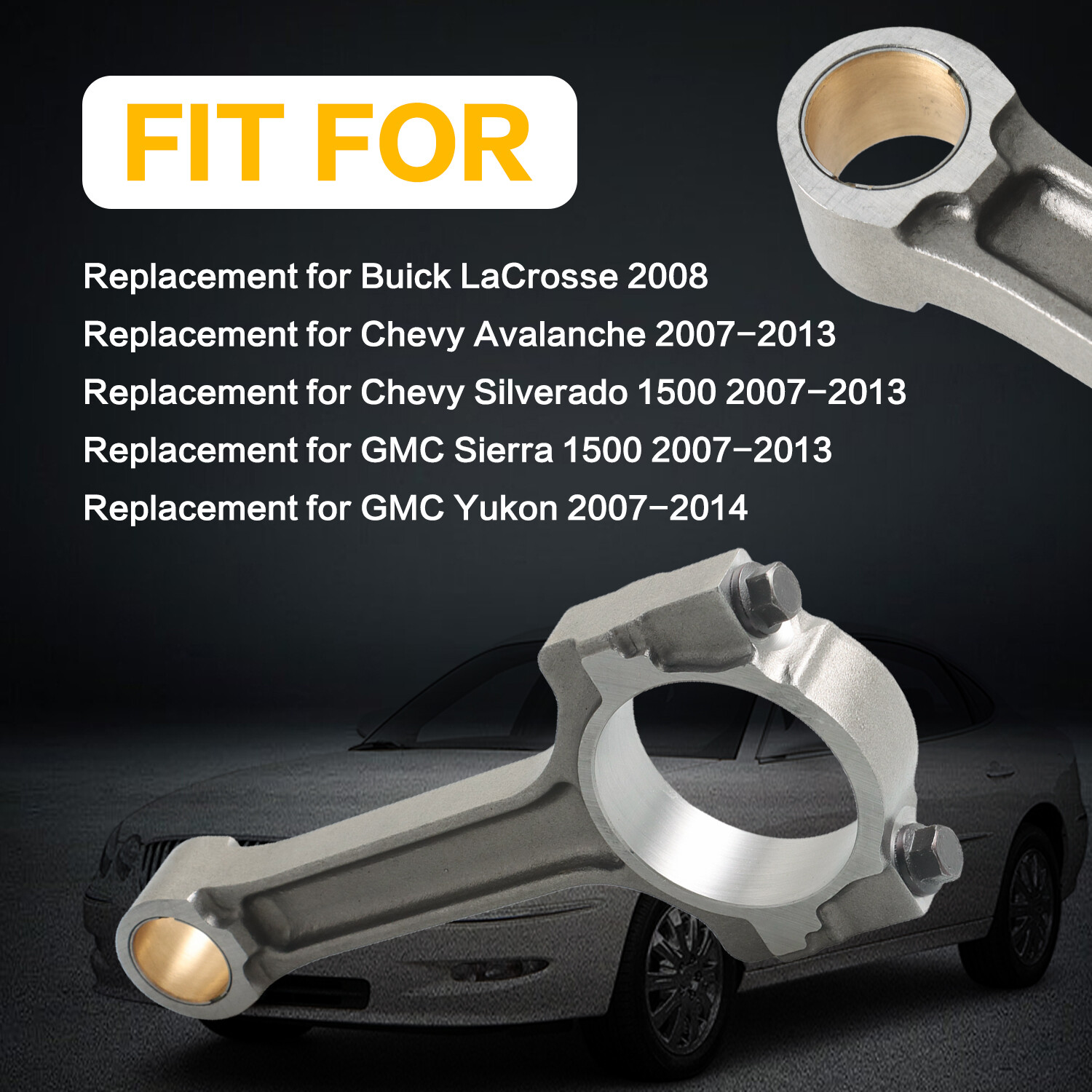 Set of 8 Floating Pin Connecting Rod for 2007-2014 GM Chevy Buick LS2 ...