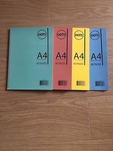 A4 Spiral Bound Notebooks 80 Pages 75gsm White Ruled with margin ...