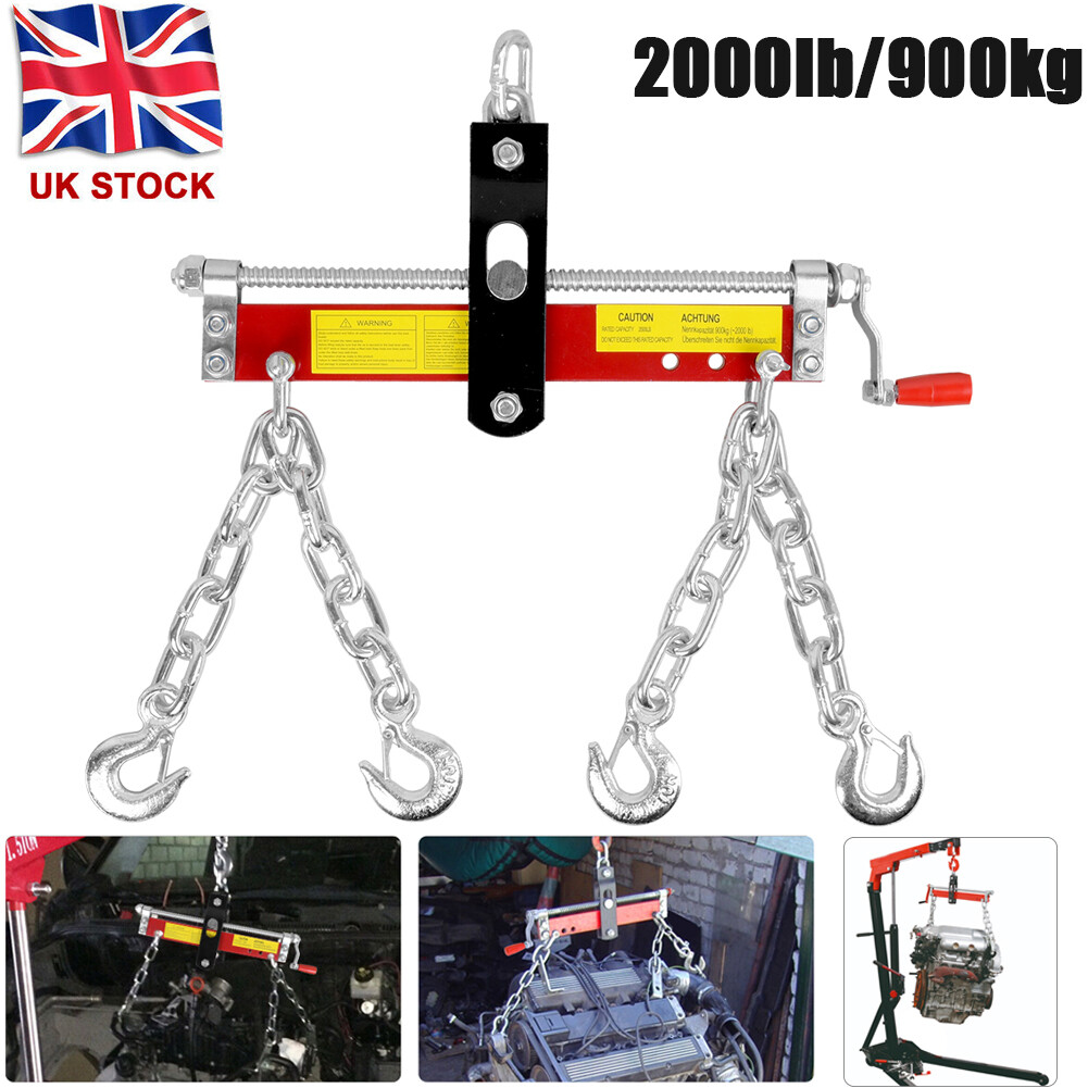 2000LB 900KG ENGINE LEVELLER CRANE HOIST CHAIN LOAD GARAGE LIFT LOADING ...