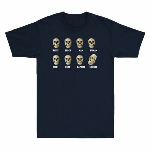 Skull Anti Liberal Funny Skull Skeleton Lover Gift Vintage Men's Cotton ...
