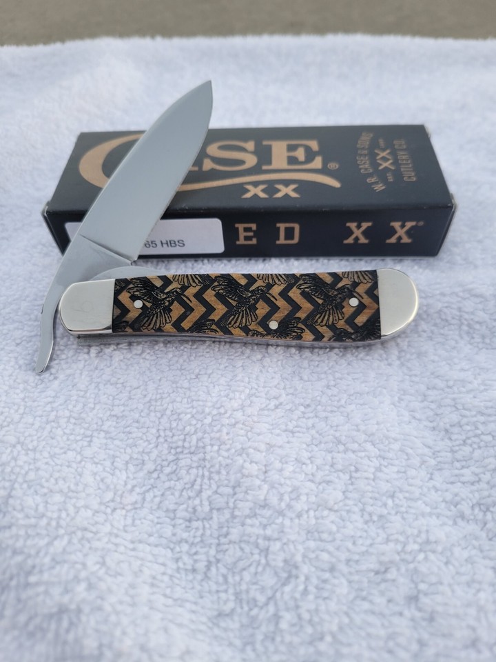 Case xx USA Russlock Knife Hummingbird Bone Handles Drop Point Blade ...
