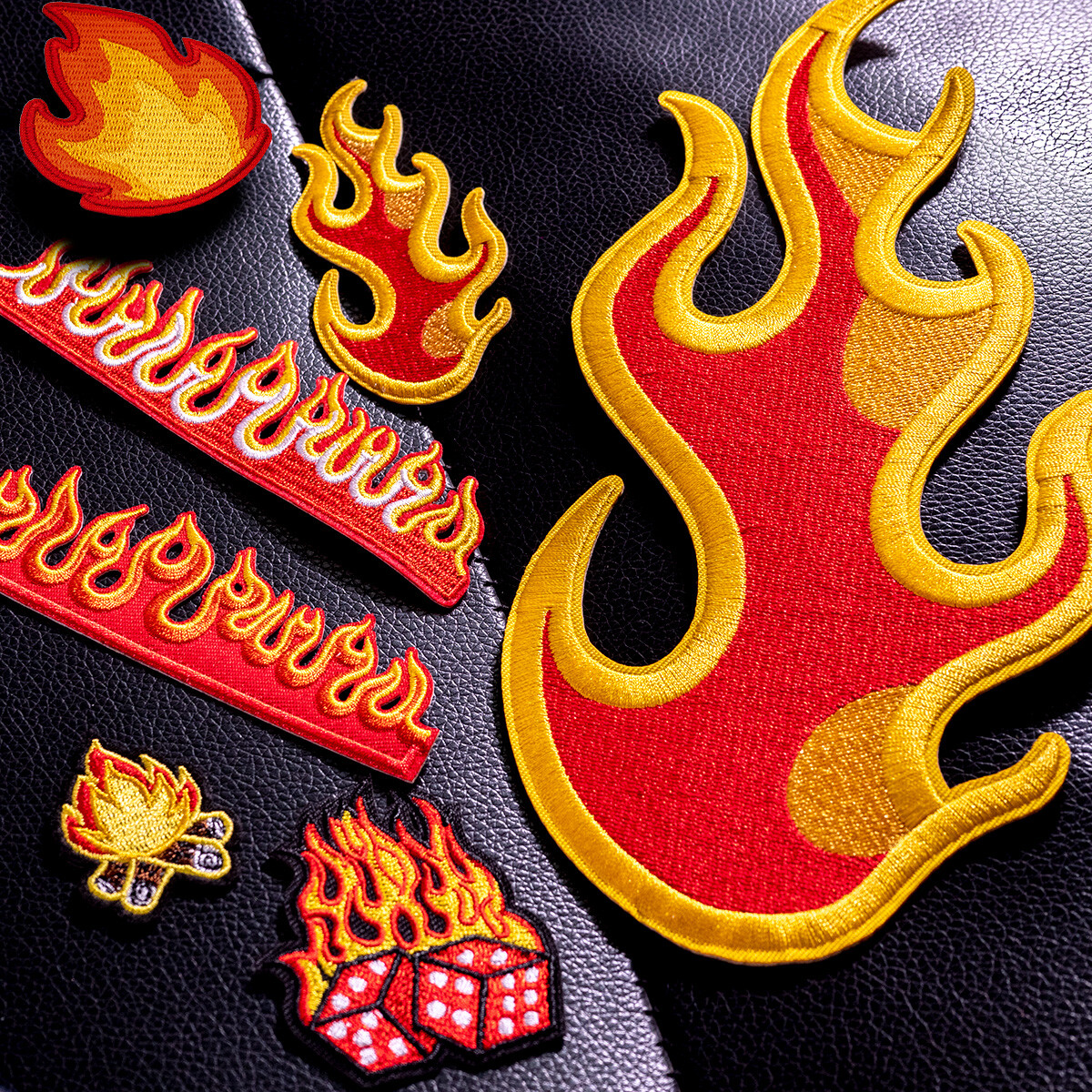 Flame Motorcycle Patches For Vests