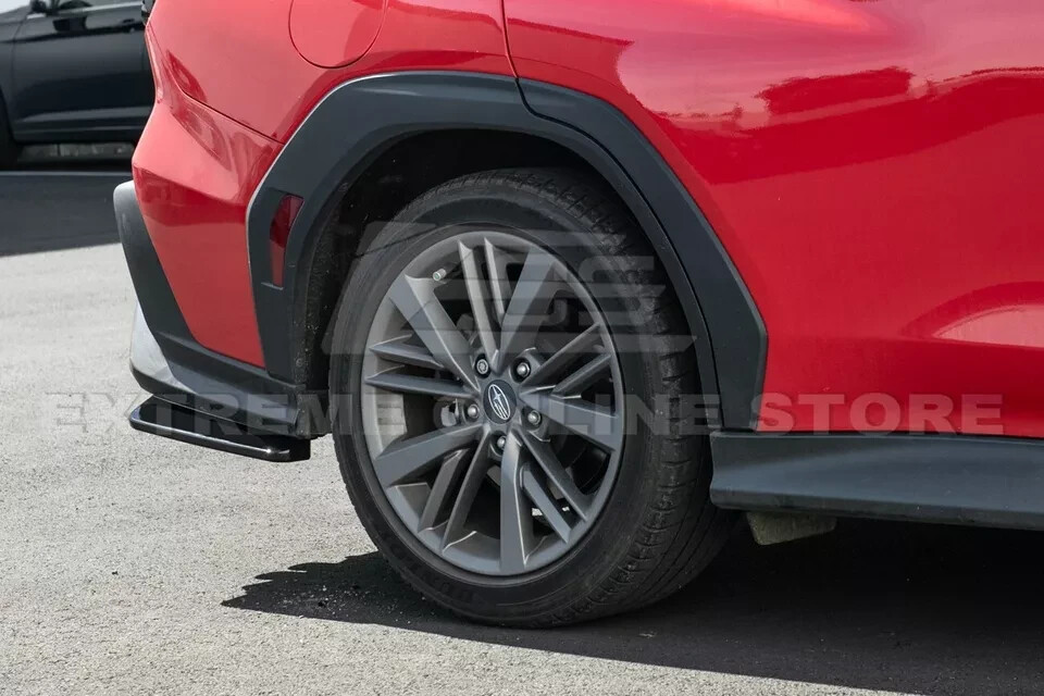 Pair Glossy BLACK Apron Lips For 22-Up Subaru WRX CS Style Rear Bumper ...