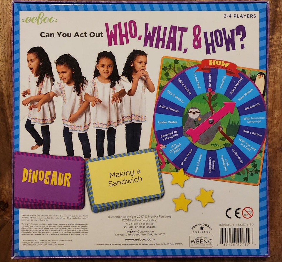 NEW Sloth in a Hurry Action Board Game | Easy | Fun Improv Game | eeBoo ...