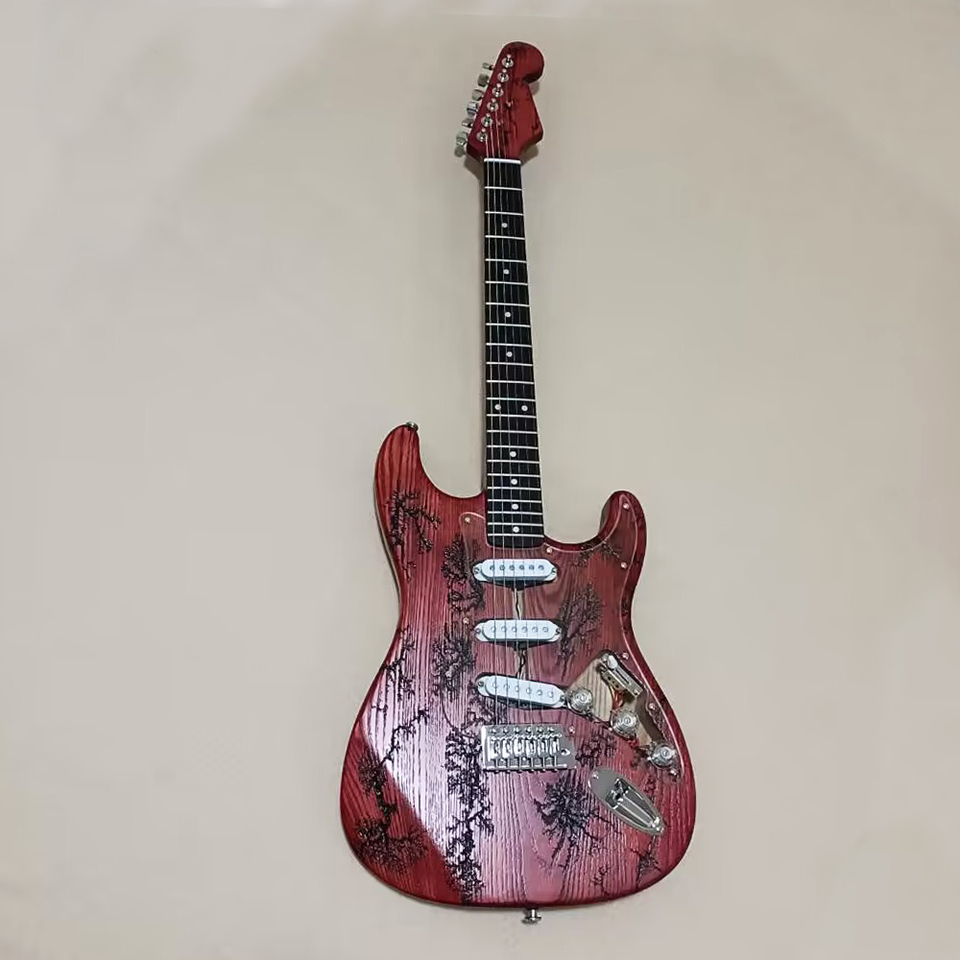Ash ST Lightning Struck Wood Electric Guitar Rosewood Fretboard Red | eBay