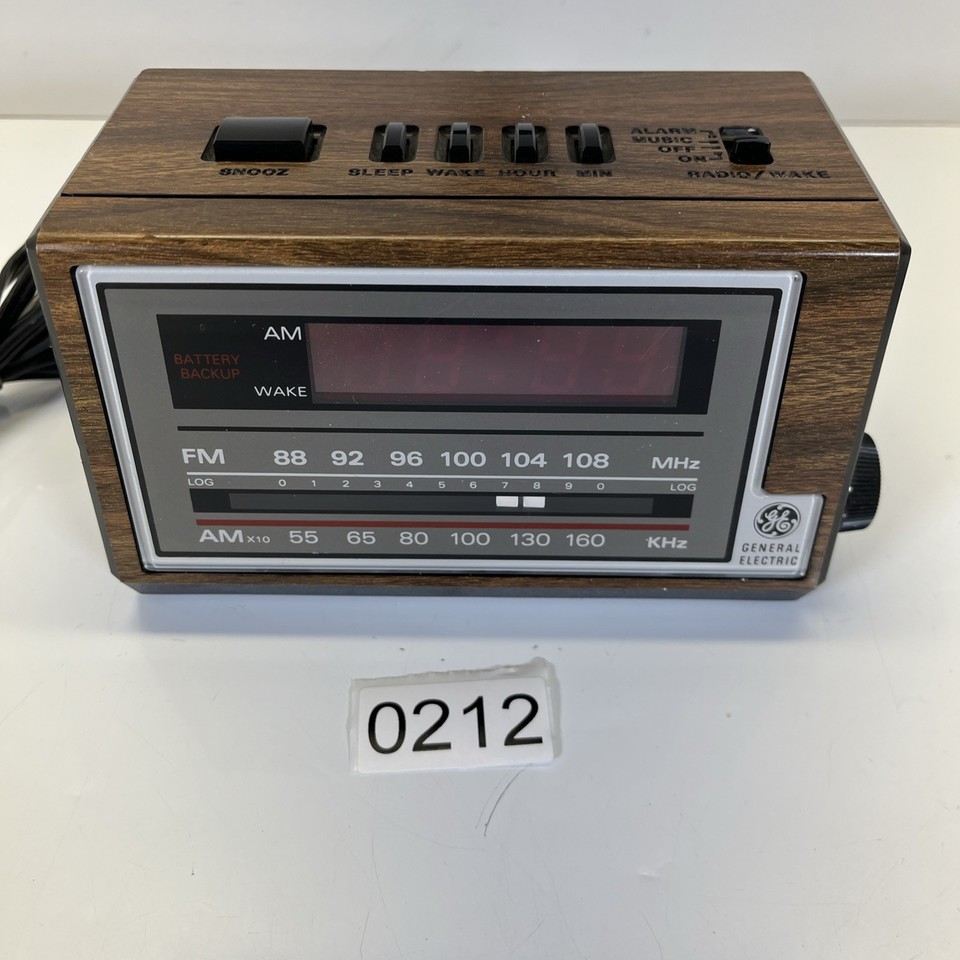 Rare | Vintage 80’s GE ALARM AM/FM CLOCK RADIO MODEL 7-4601A Wood Grain ...