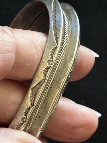 Vintage Native American Carinated Sterling Silver Cuff Bracelet 48g ...