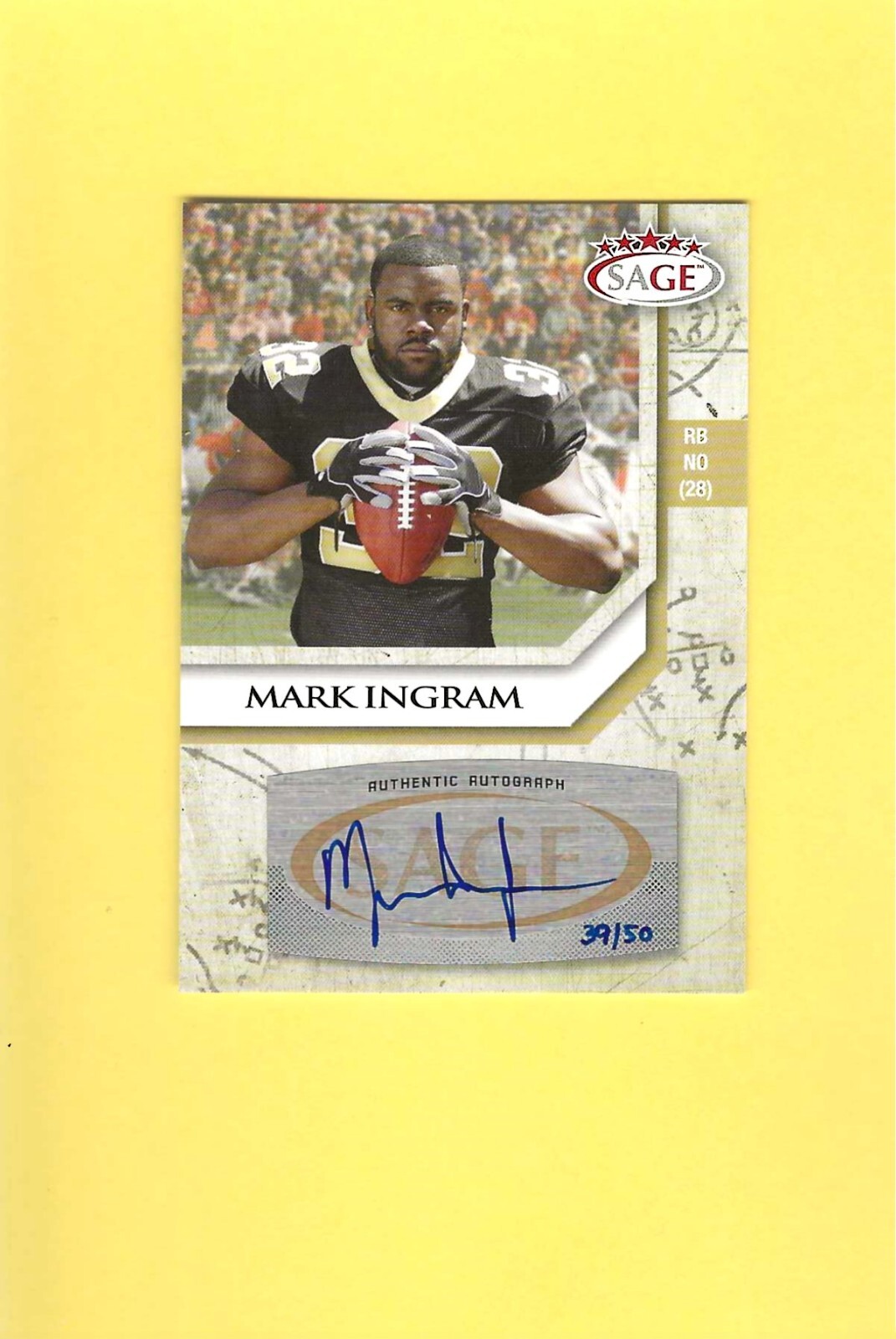 2011 MARK INGRAM SAGE AUTOGRAPHED AUTO ROOKIE CARD RC /50 SA-12 | eBay