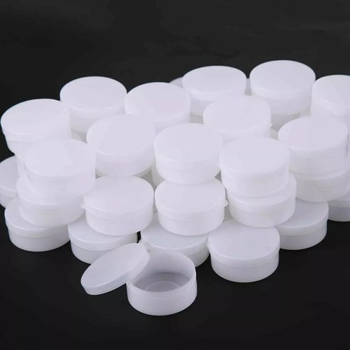 50pcs 10g White Plastic Empty Cosmetic Sample Storage Containers Jars ...