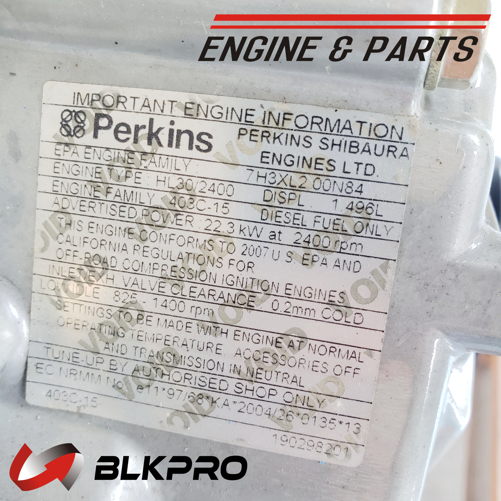 Extended Complete PERKINS 403C-15 CAT 3013 C1.5 3 Cylinder Diesel ...
