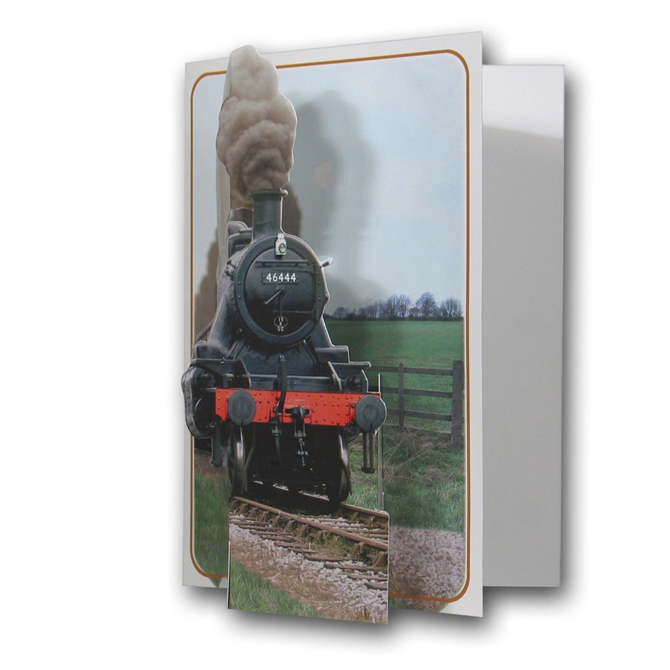Pictoria Press 3D Pop Up Greeting Card Steam Engine Train Railway Happy ...