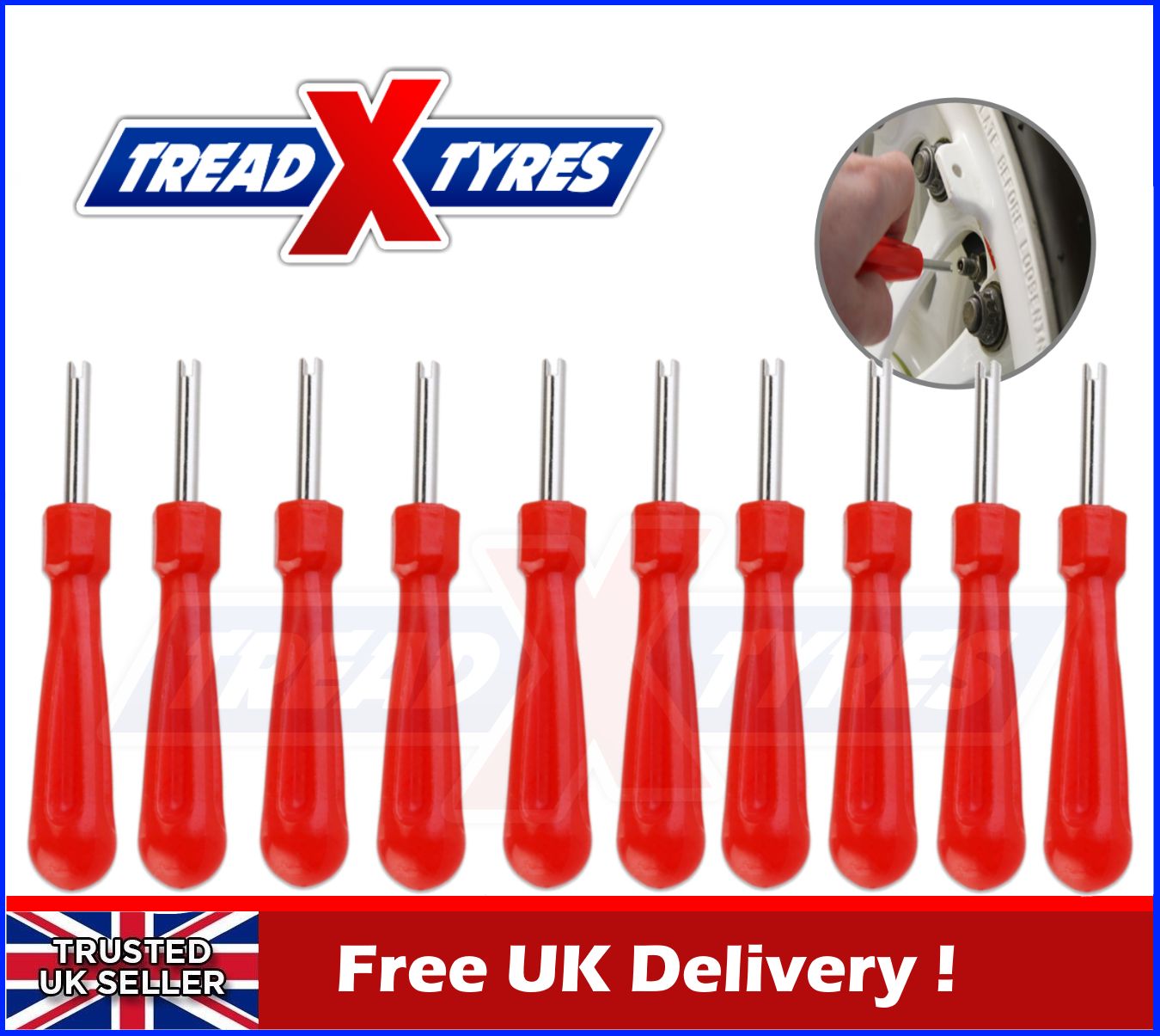 10x Tyre Valve Core Remover Tool Keys Ten Wheel Car Van Bike ...