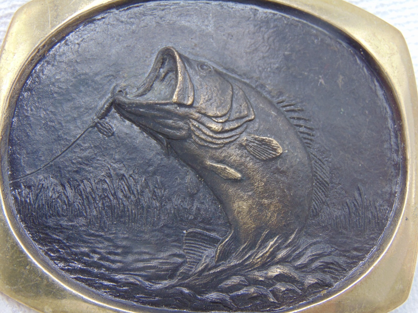 1980 STEVEN L KNIGHT SCULPTURE BASS FISH FISHERMANS B… - Gem