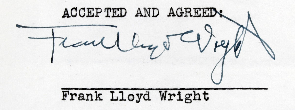 Frank Lloyd Wright Autograph