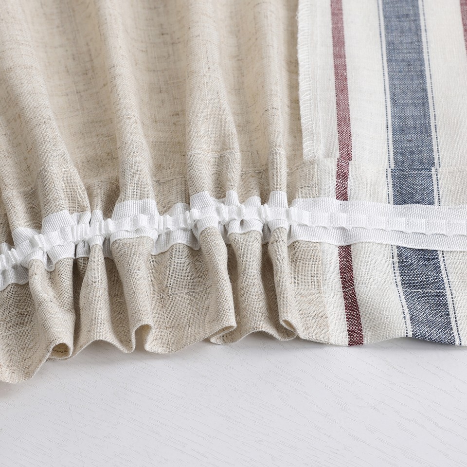 2X Short Curtains Cafe Kitchen Small Flax Net Curtain Valance Window ...