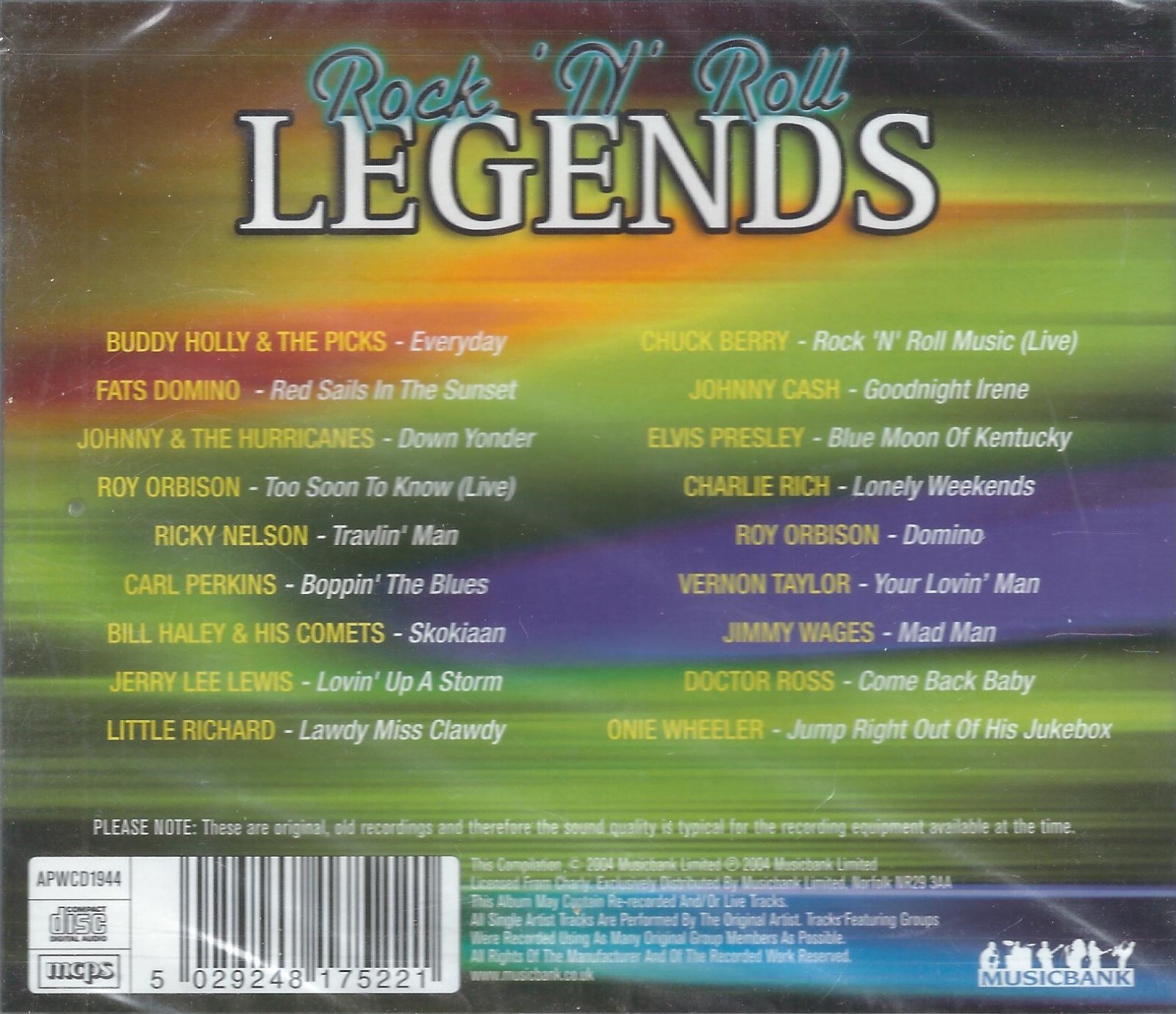 CD - Various–Rock 'N' Roll Legends, Rock'N'Roll Music (APWCD1944) | eBay