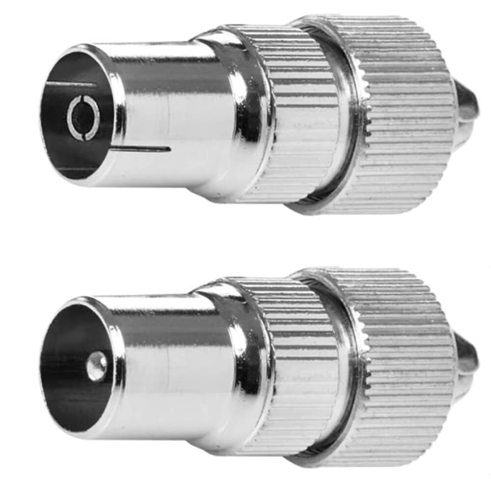 1 X MALE 1 x Female TV COAX ARIEL CONNECTOR PLUGS TV AERIAL FOR CABLE ...