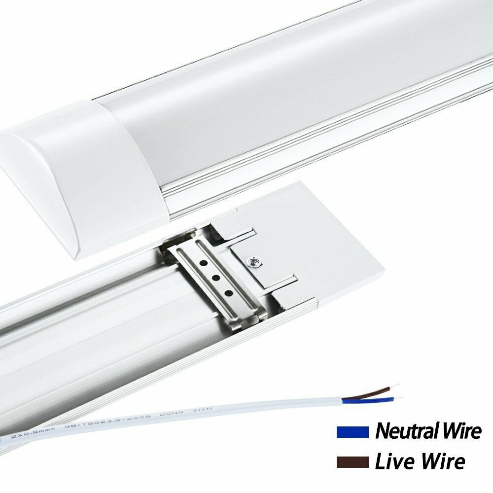 LED Batten Light 6500K Daylight Fluorescent Strip Light Slim Fitting ...