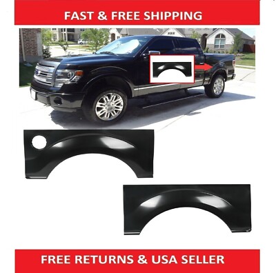Pair of Gloss Black Rear Wheel Arch Steel Bed Panels For 09-14 Ford ...