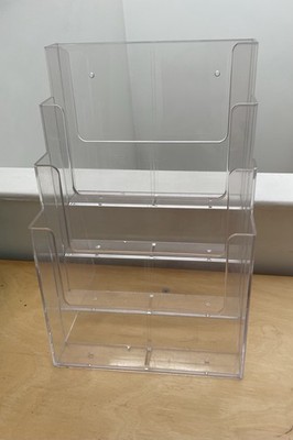 A4 Portrait 4 Tier Freestanding Perspex Acrylic Counter Top Leaflet ...