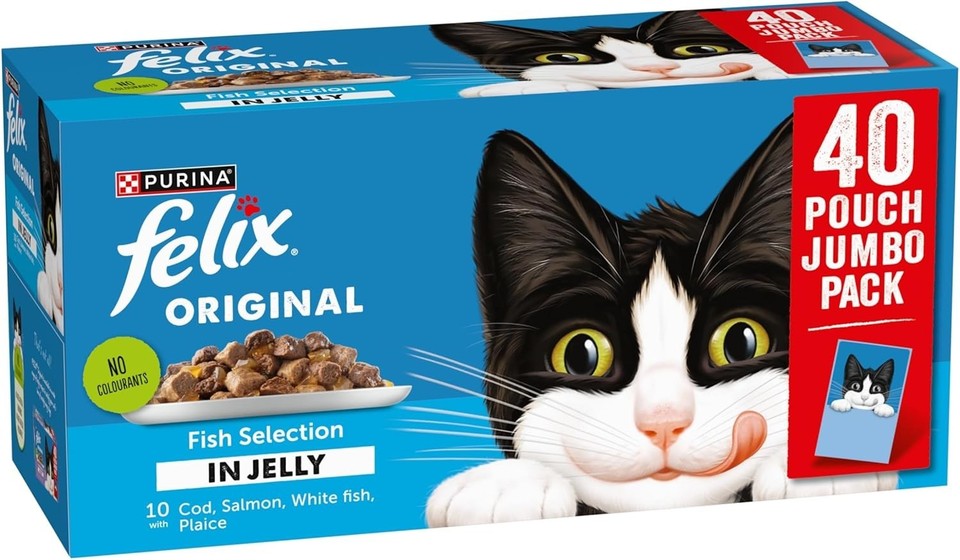 FELIX Original Fish Selection in Jelly Wet Cat Food 40X85G | eBay UK