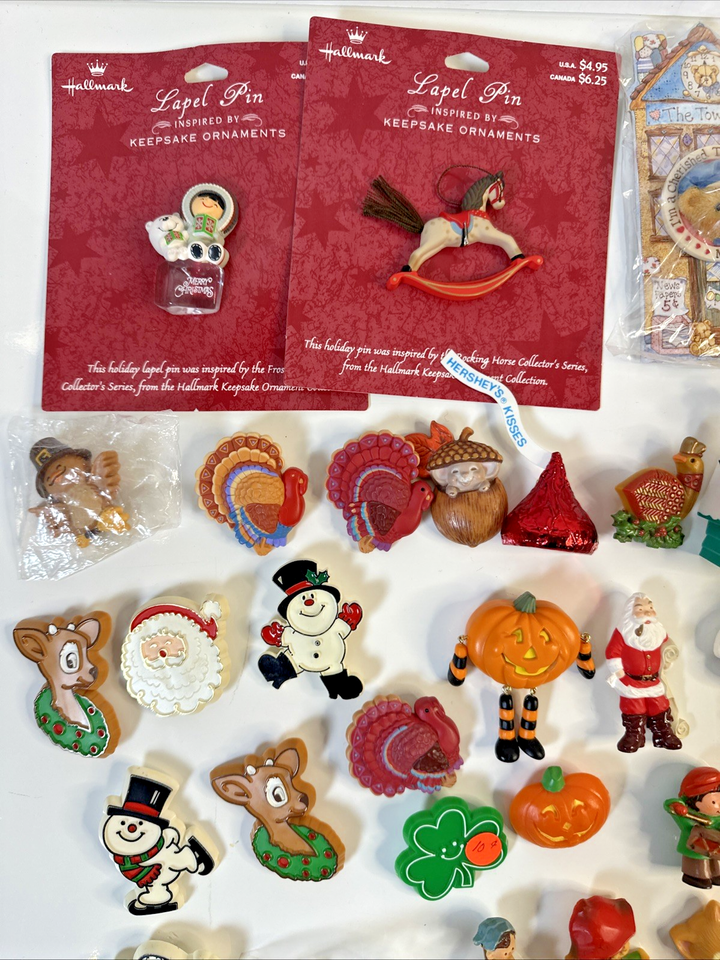 Lot of 52 Various Lapel Pins Hallmark Brooch Christmas Halloween Easter ...
