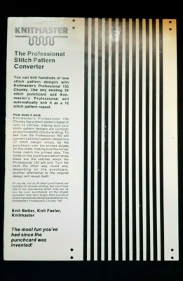 SILVER REED KNITTING MACHINE SK155 PUNCH CARD 24 TO 12 STITCH CONVERTER ...