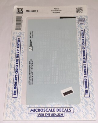 MICROSCALE HO DECAL-ACFX CRNTER FLOW COV HOP - WHITE LETTERING - #MC ...