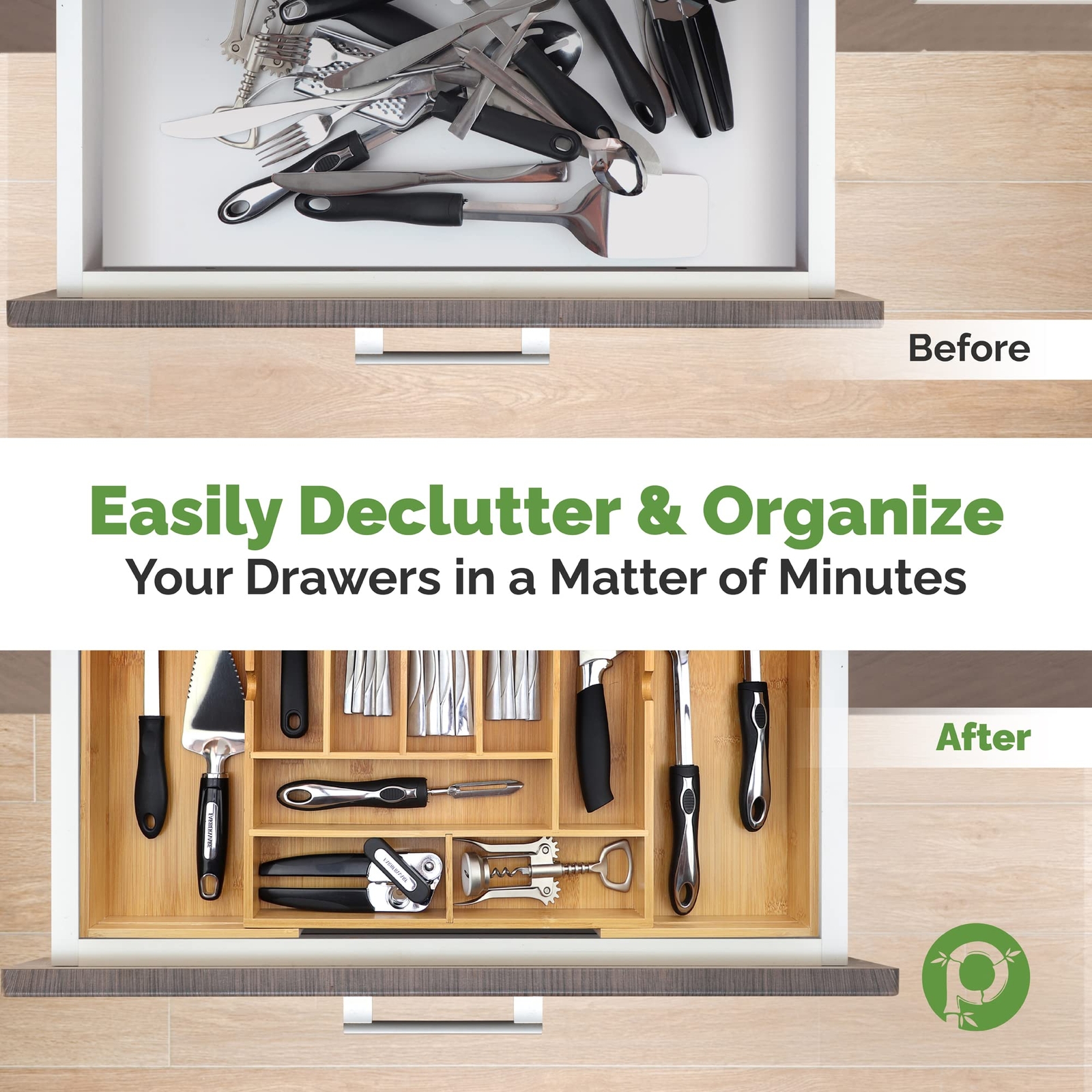 Silverware Organizer Expandable Kitchen Drawer Organizer Adjustable ...