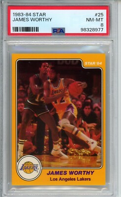 1983 STAR #25 JAMES WORTHY PSA 8 ROOKIE CARD LOS ANGELES LAKERS LEGEND ...