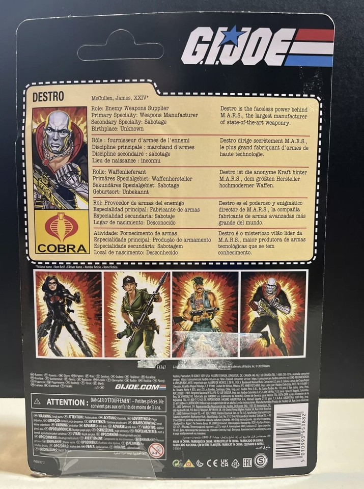 Hasbro GI Joe Classified Series Cardback 6" DESTRO (2022) | eBay