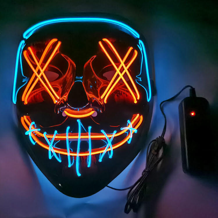 Halloween Clubbing Light Up LED Mask Costume Rave Cosplay Party Purge 3 ...