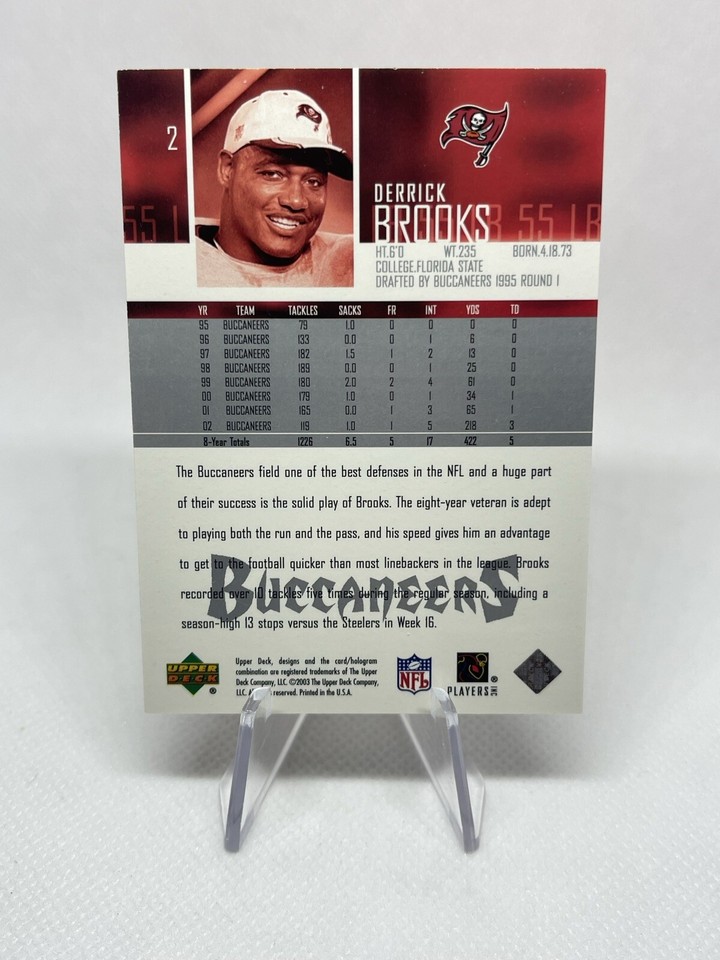 2003 Upper Deck Derrick Brooks #2 Tampa Bay Buccaneers | eBay