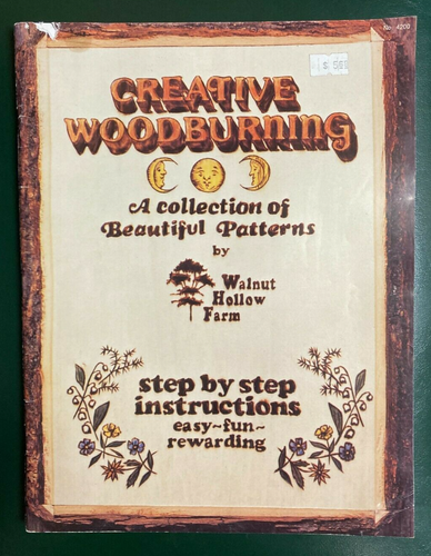 1978 Creative Woodburning A Collection of Beautiful Patterns Walnut ...