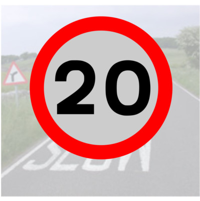 20 Speed Limit Sign Sticker Reflective - safety car street UK ...