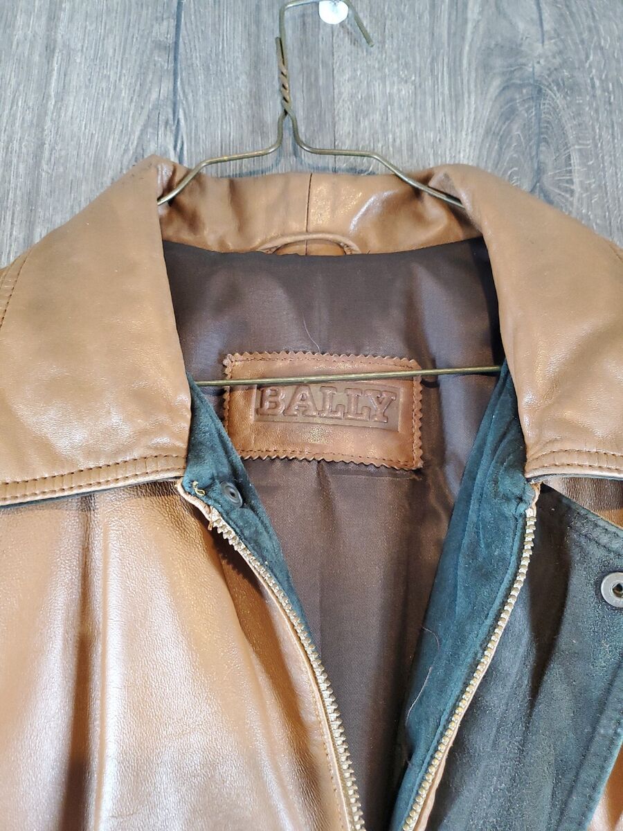 Vintage Bally Brown Leather Bomber Jacket Size 40 Medium M Vintage Bally Brown Leather Bomber Jacket Size 40 Medium M