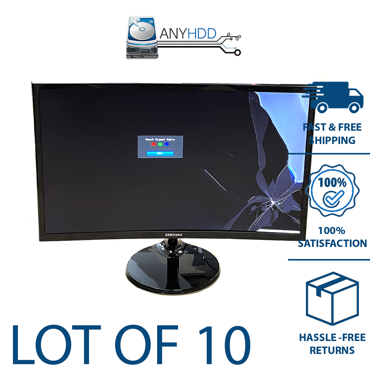 LOT OF 10 As is Samsung 24" C24F392FHN Class Curved Monitor - Broken ...