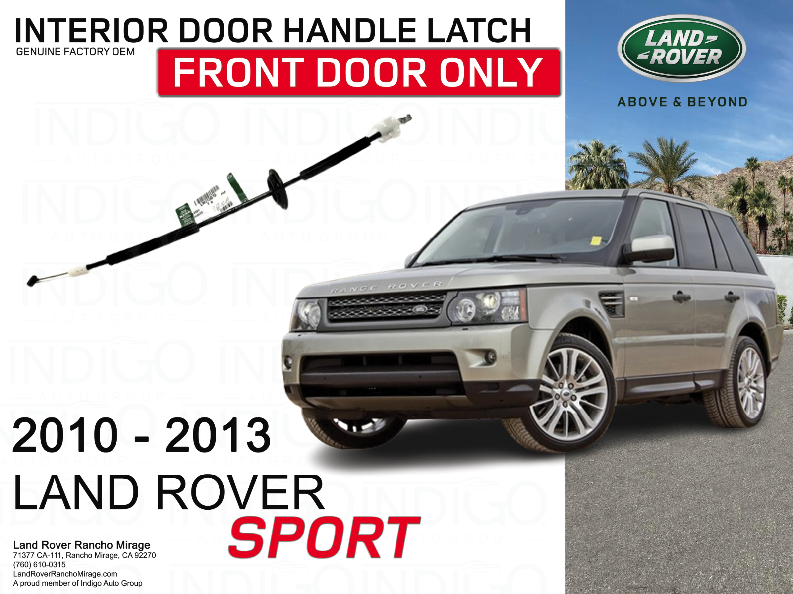 2010-2013 RANGE ROVER SPORT DOOR CABLE RELEASE INTERNAL SPORT-LR013916 ...
