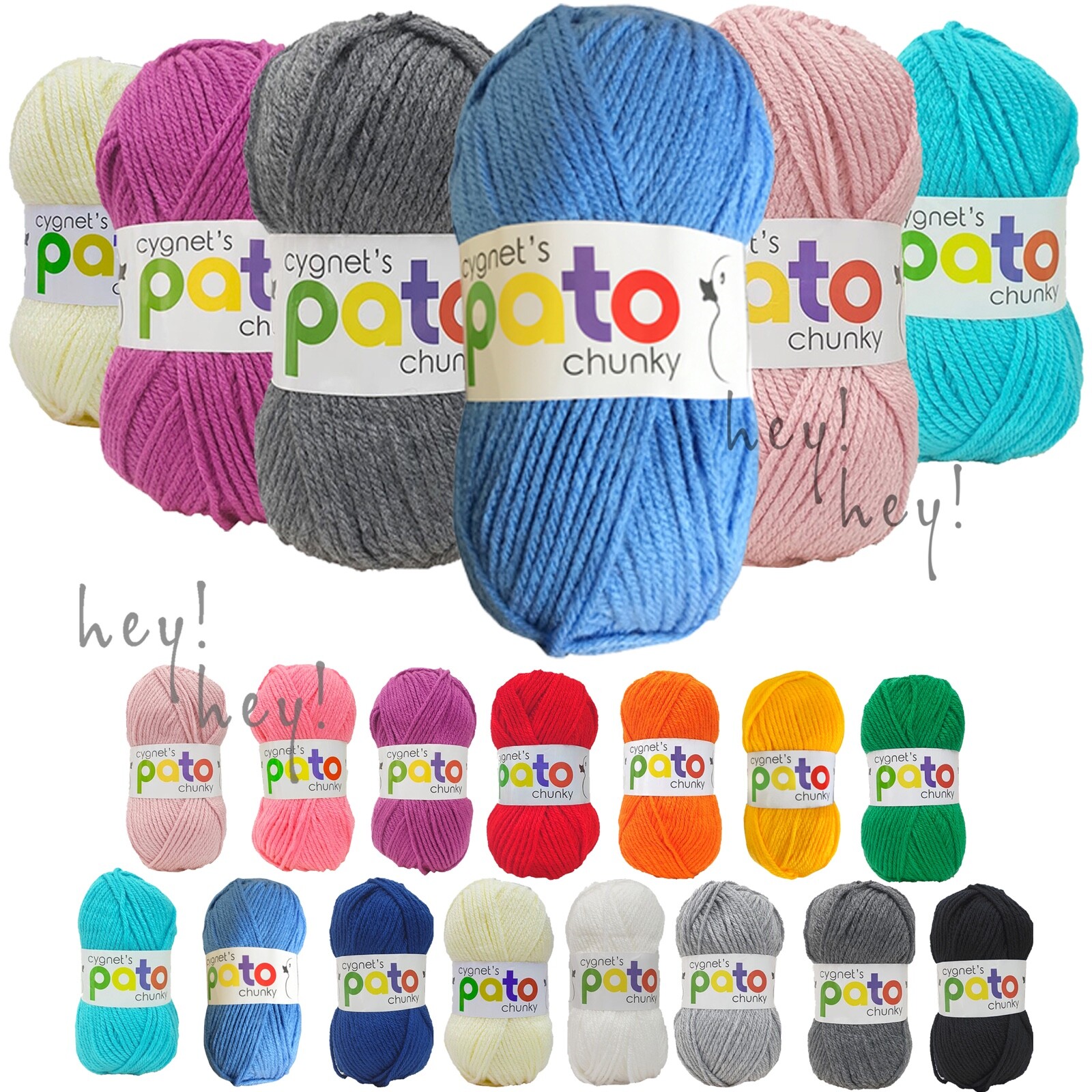Cygnet Yarn PATO Chunky 100% Acrylic Wool Knitting Crochet 100g Ball | eBay