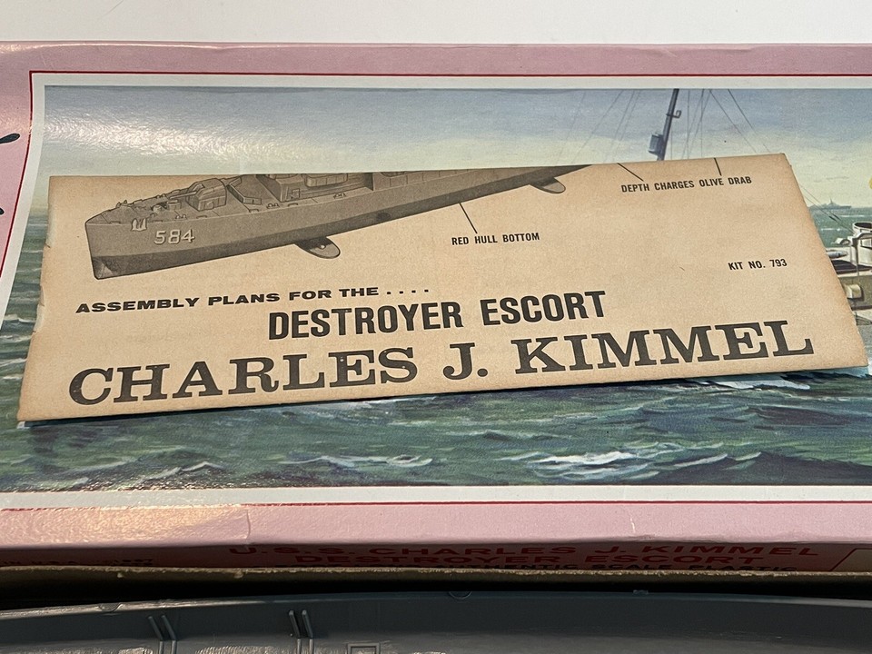 Lindberg USS Charles Kimmel Destroyer Escort Model Kit No. 793 New In ...