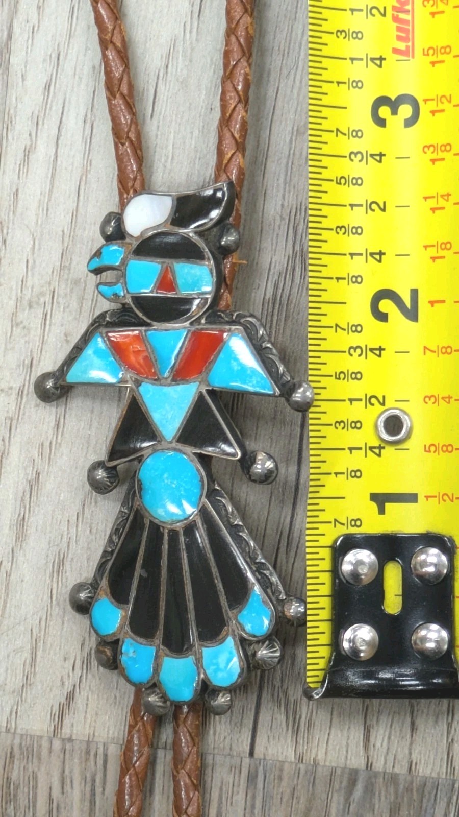 Old Pawn Zuni Knife Wing Kachina Turquoise Multi Stone Sterling Silver ...