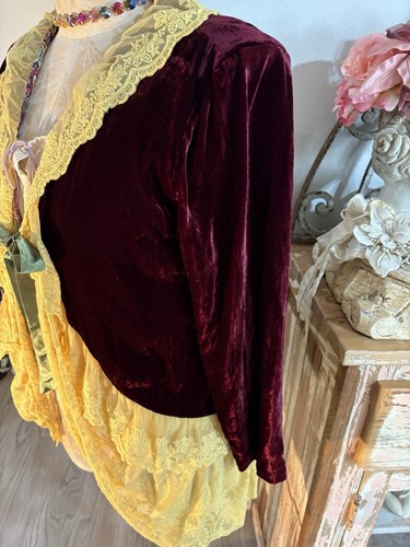 NEW! Jaded Gypsy Dream Weaver Womens Jacket in Merlot Lots Of Lace And ...