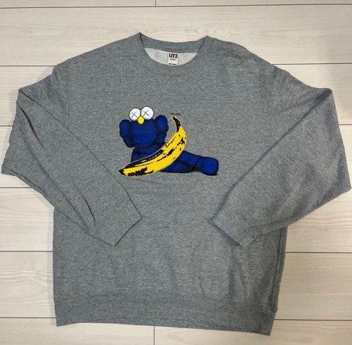 KAWS x Warhol Banana Character Sweatshirt UNIQLO XL Collab Used Good | eBay