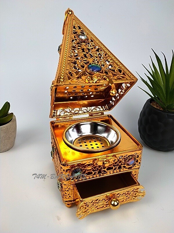 Arabian Incense Diffuser Bakhoor Oud Burner Bakur Metal Mabkhara Home ...
