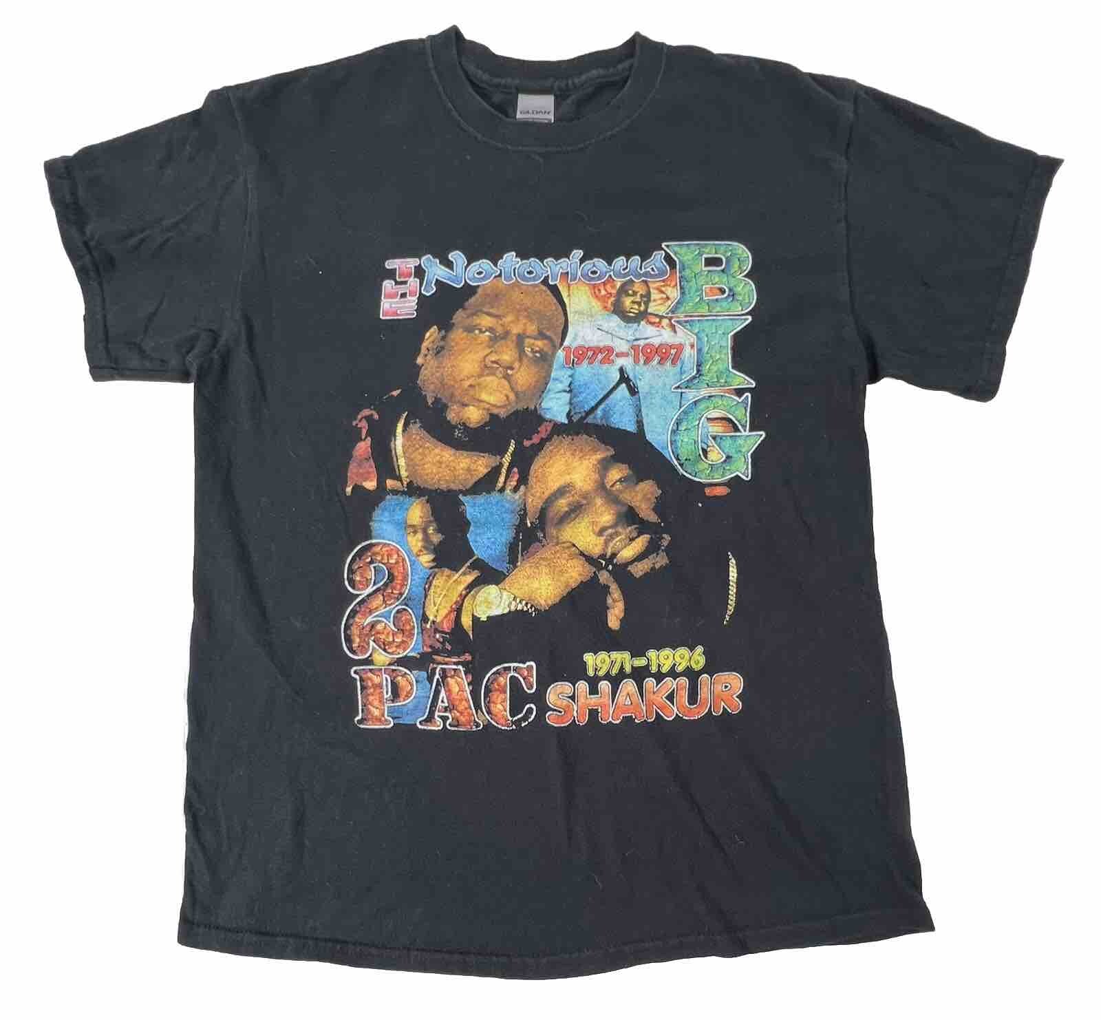 Tupac Shakur 2PAC Notorious BIG Black Graphic T-shirt… - Gem