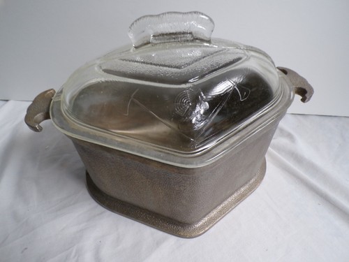 Vintage Guardian Service Cast Aluminum Triangle Roasting Pot Glass Lid ...