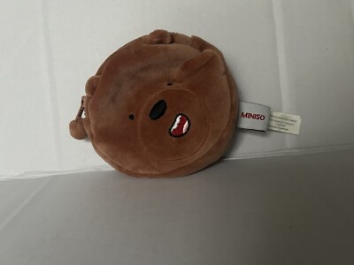 Miniso Cartoon Network We Bare Bear Grizz Soft Plush Coin Purse Bag | eBay