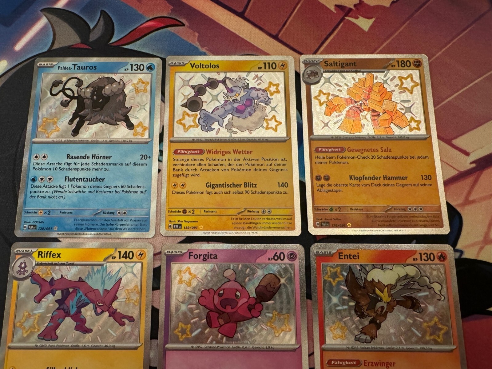 Pokémon - 9x Baby Shiny Paldeas Schicksale DE top! Tauros Entei Riffex ...